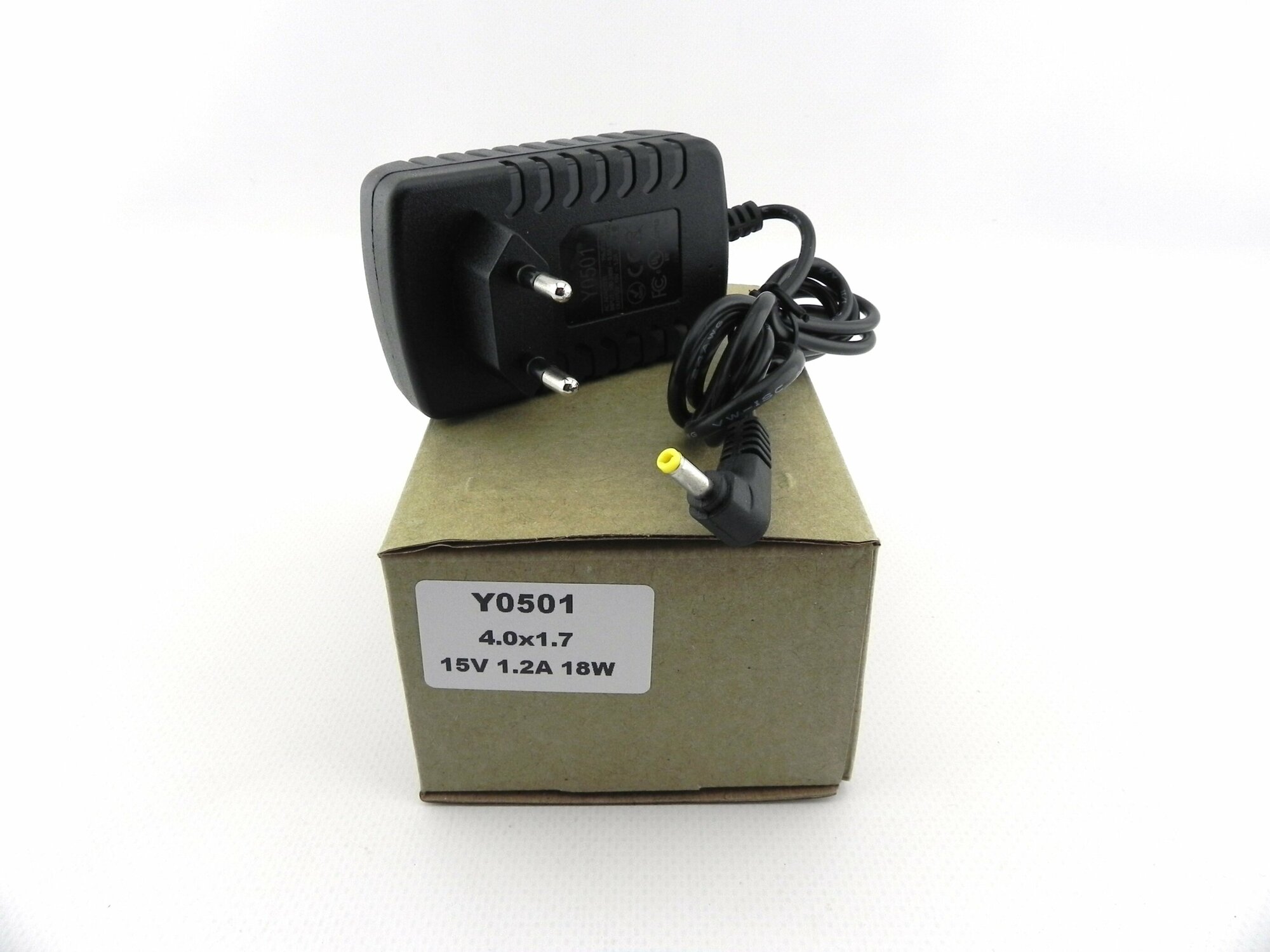 Блок питания 15V 1.2A 18W 4.0*1.7 угловой штекер (как Y0501) для Яндекс Мини 2