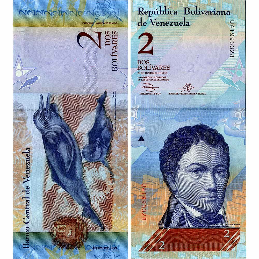 Венесуэла 2 боливара 2013 г. Состояние aUNC