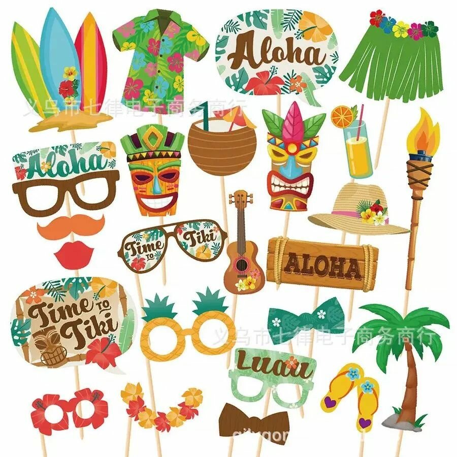Фотобутафория вечеринка Гавайская 25 шт