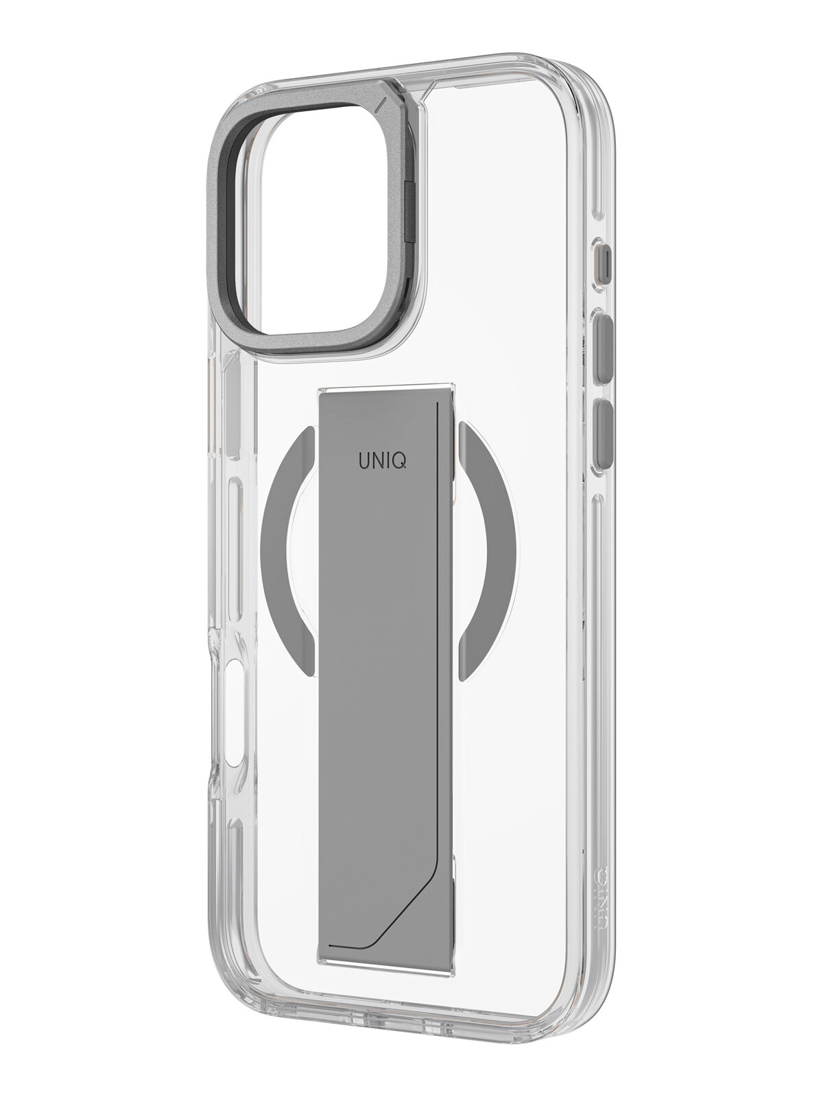 Uniq для iPhone 16 Pro чехол Heldro Max with FlexGrip and Camera stand Clear (MagSafe)