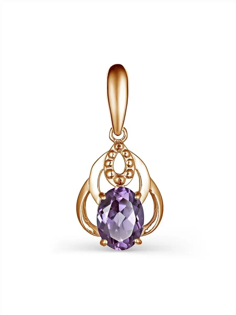 Подвеска, красное золото, 585 проба, бриллиант, александрит синтетический