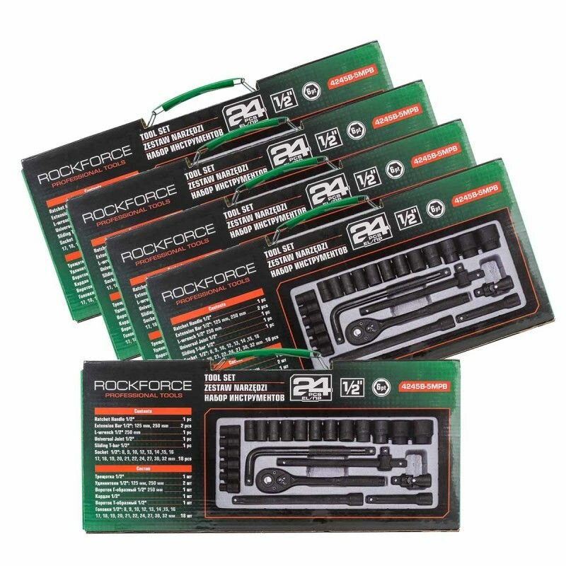 Набор ударных инструментов Rockforce 24 предмета 1/2" ( 6гр) (5 комплектов) ROCKFORCE