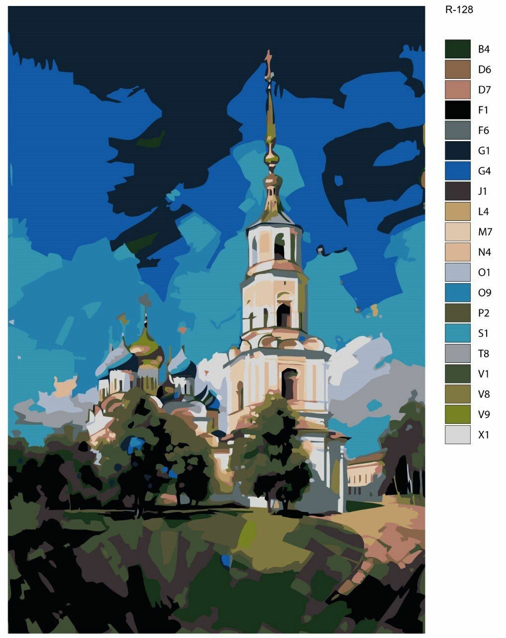 Картина по номерам R-128 "Церковь" 40x60 см