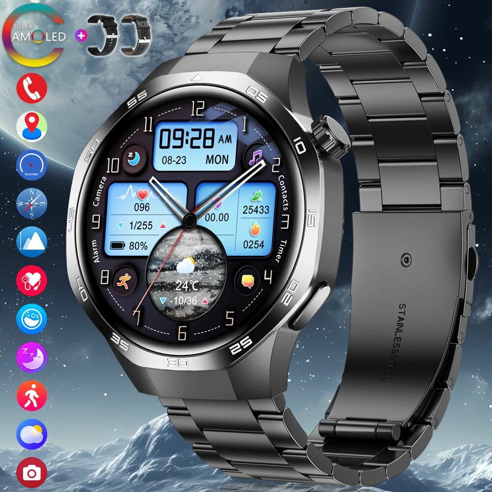 Умные часы 5 MAX Series, три ремешка, NEW 2025 RU, округлый