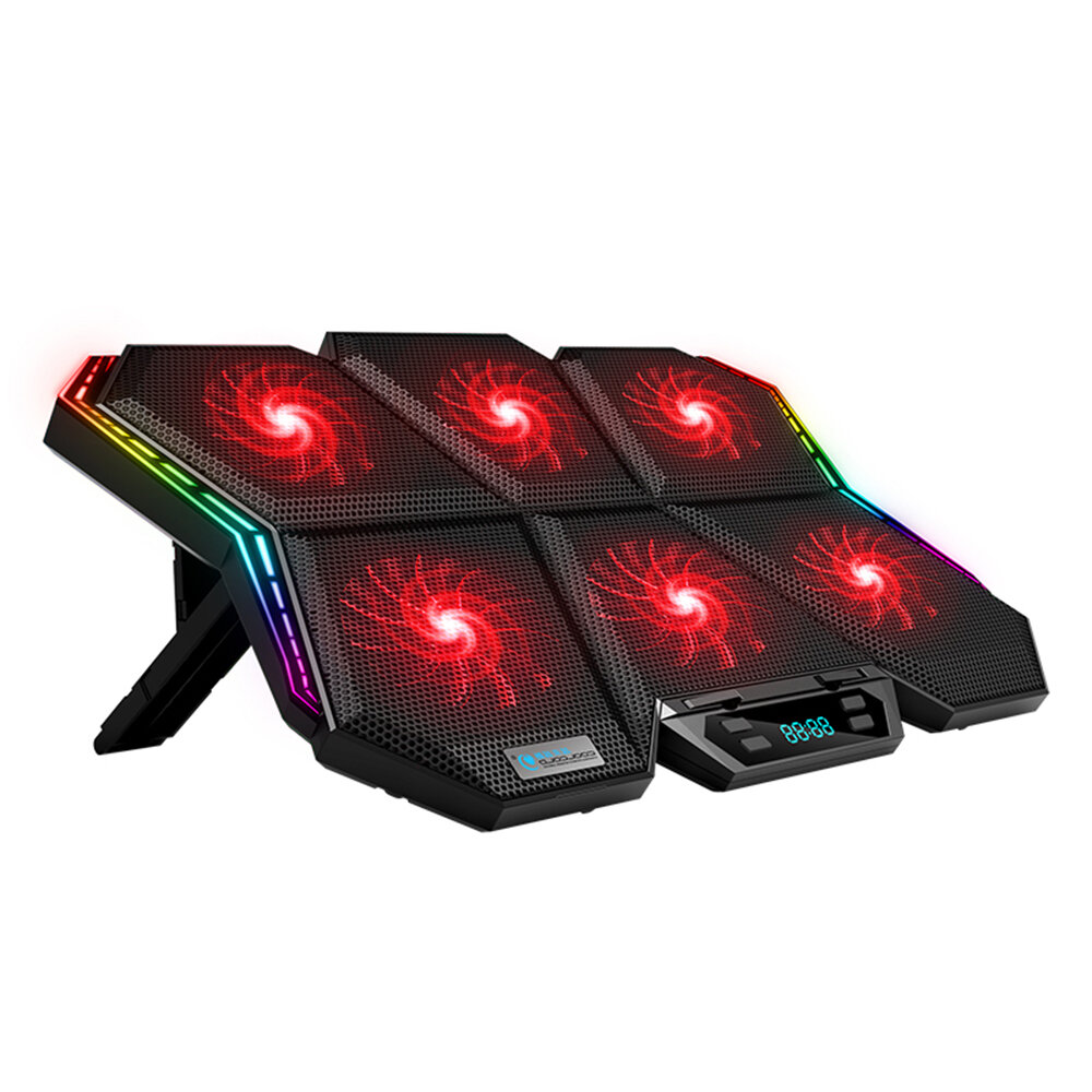 Охлаждающая подставка для ноутбука COOLCOLD K40 RGB с 6 вентиляторами, бесшумный