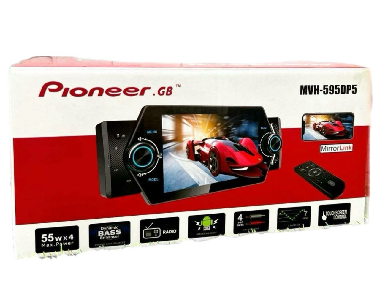 Автомагнитола Pioneer GB MVH-595DP5 Bluetooth AUX 2 USB 5 дюймов