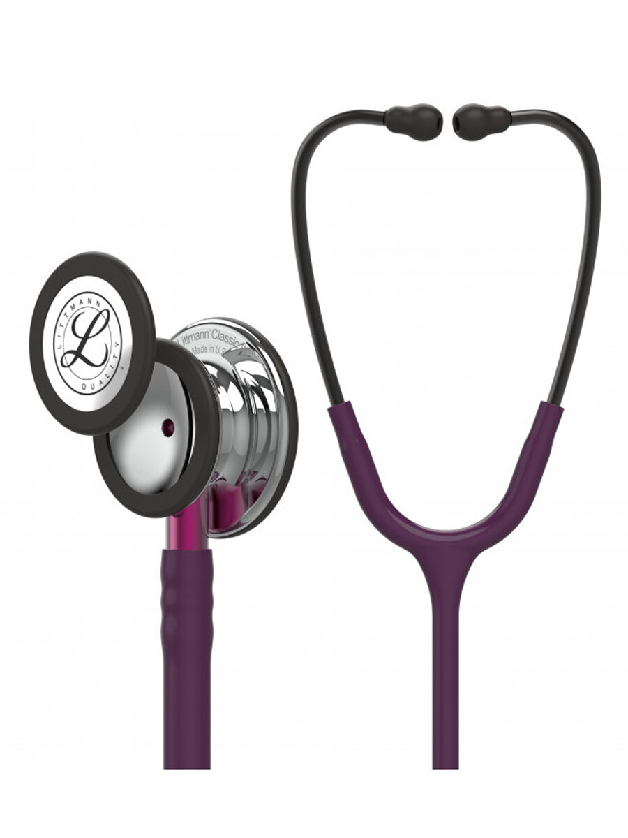 Стетоскоп Littmann Classic III, сливовая трубка, 69 см, зеркальная акуст. гол, роз. осн.