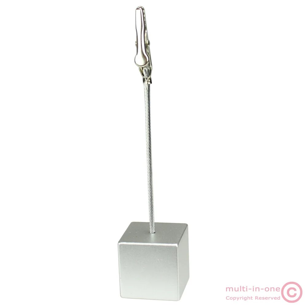 Цветной кубический держатель для фото и заметок silver