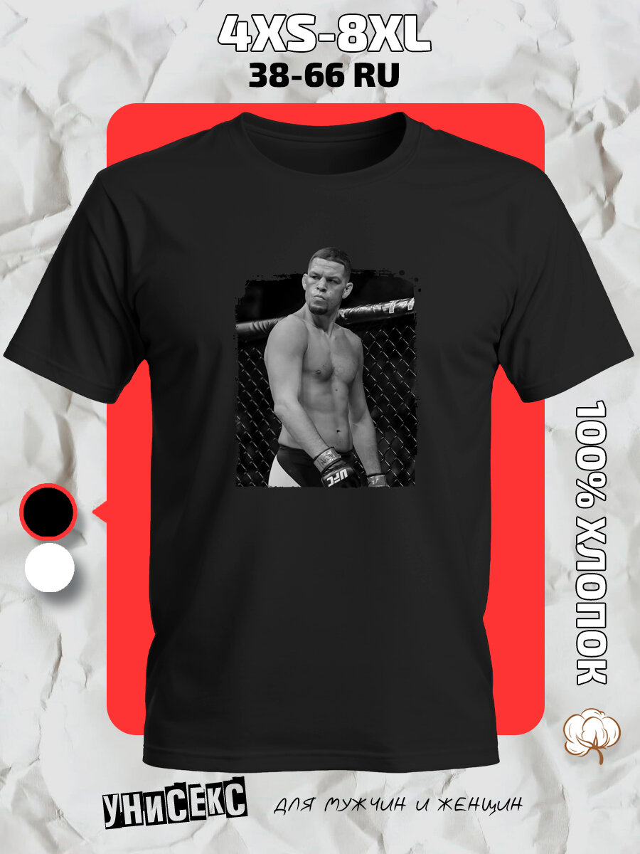 Футболка с принтом Нейт Диас боец