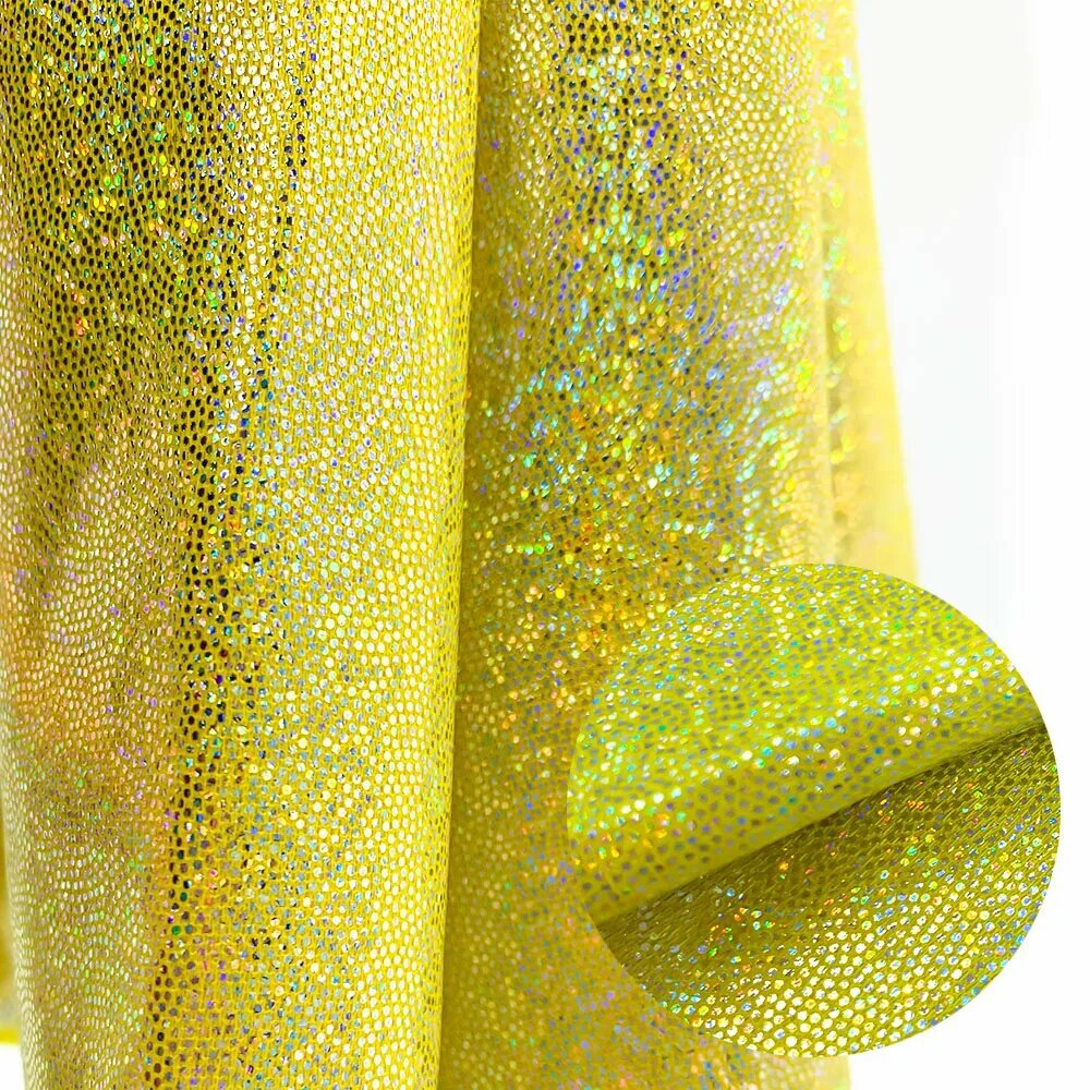 Голографическая ткань Iridescent Yellow 150x100см