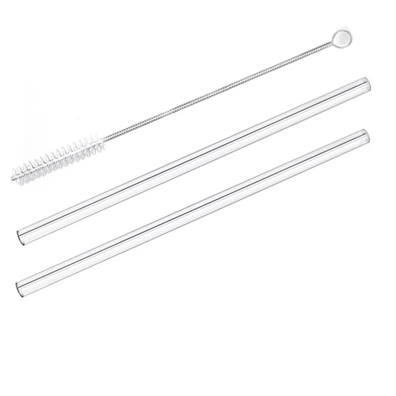 Стеклянные трубочки для напитков, 2 шт, Transparent Straight