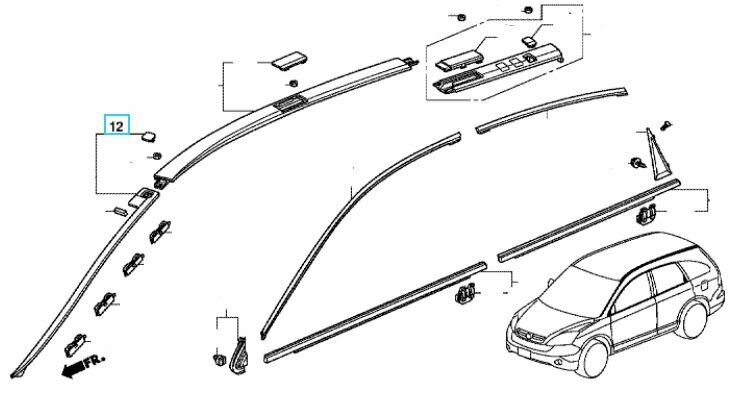 Крышка, прав. Передн. Боковая отделка ветрового стекла (Оригинал)