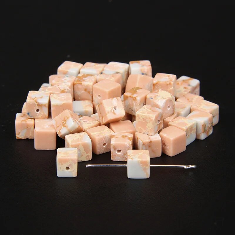 Модные цвета 4 мм/6 мм/8 мм квадратные бусины куб из натурального камня свободные бусины-разделители DIY ручной работы из бисера для изготовления ювелирных изделий оптом