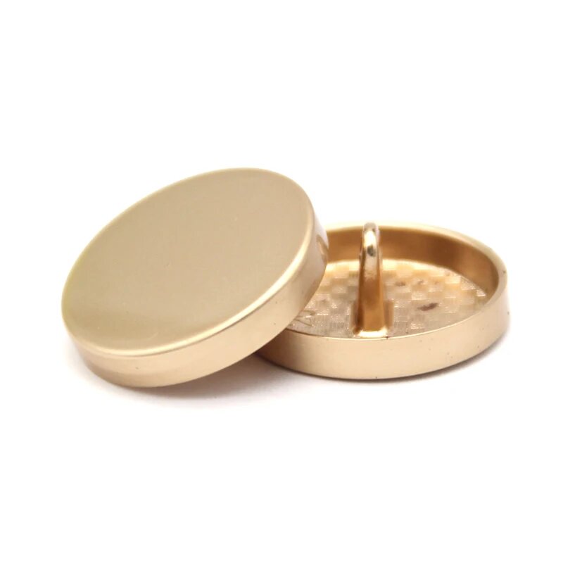 Металлические пуговицы круглые, бежевые, Matte Golden, 25 мм (6 шт.)