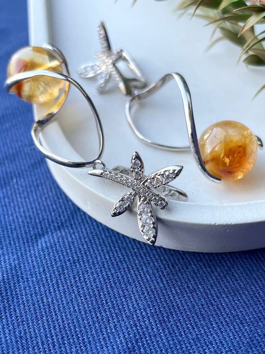 Серьги, фианит