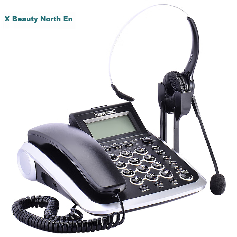 HION V200H Headset Telephone Set for Call Center Operators, Customer Service Representatives, And Fixed-Line Phones (Without Recording Function)
