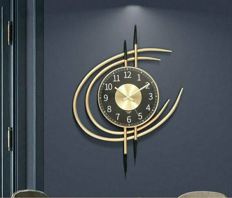 Часы настенные, 54х60 см, металл, подсветка, плавный ход, арабские цифры