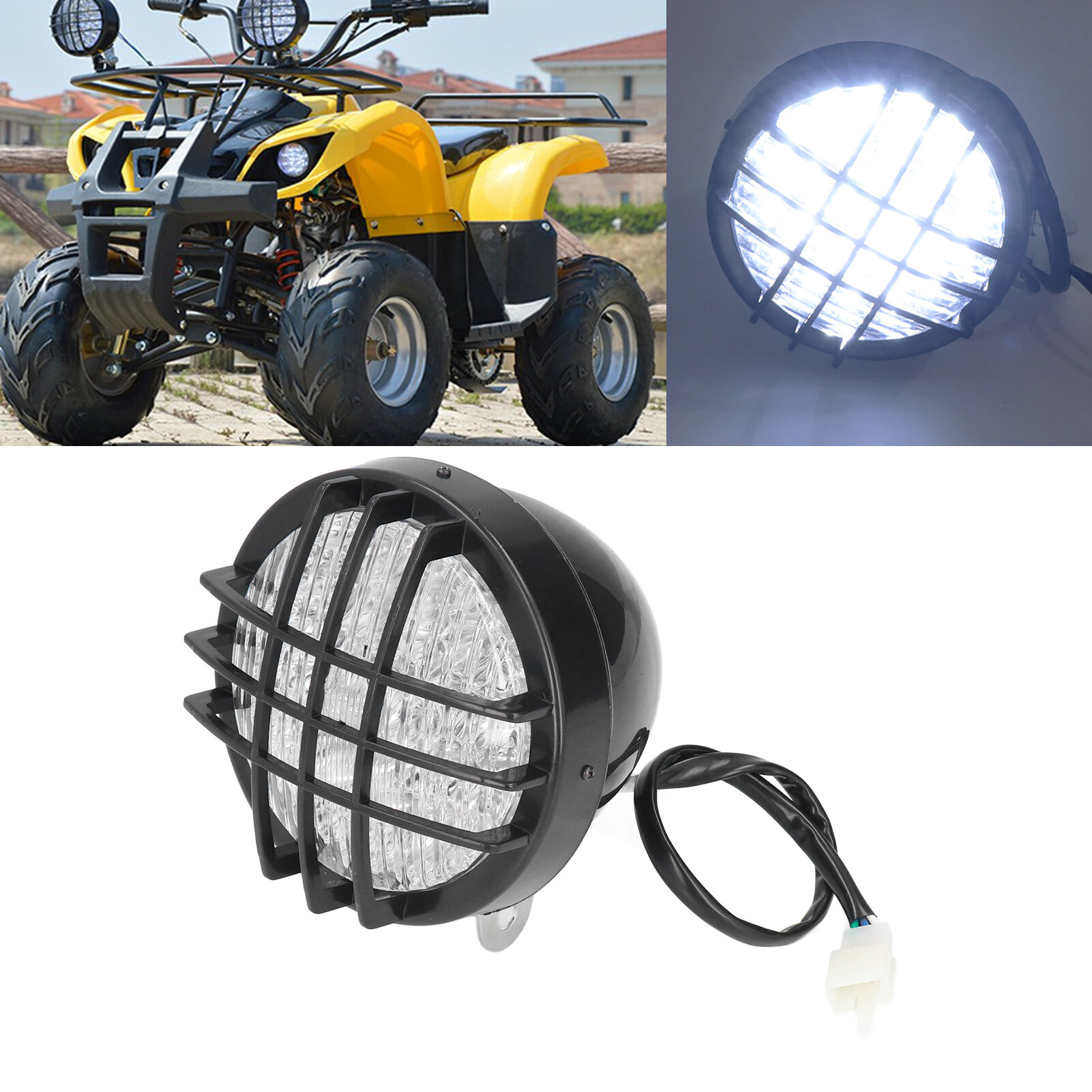 Фара передняя светодиодная 12V 8W для мотоциклов 50-200cc, ATV, квадроциклов и картов