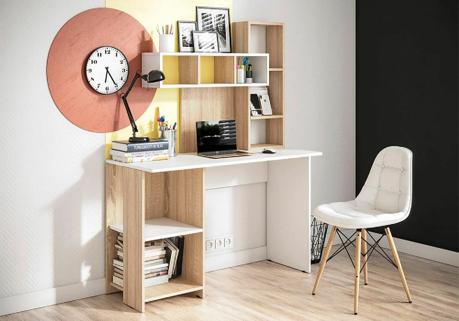 Компьютерный стол "Оазис" дуб сонома / белый , 120х50х155 см