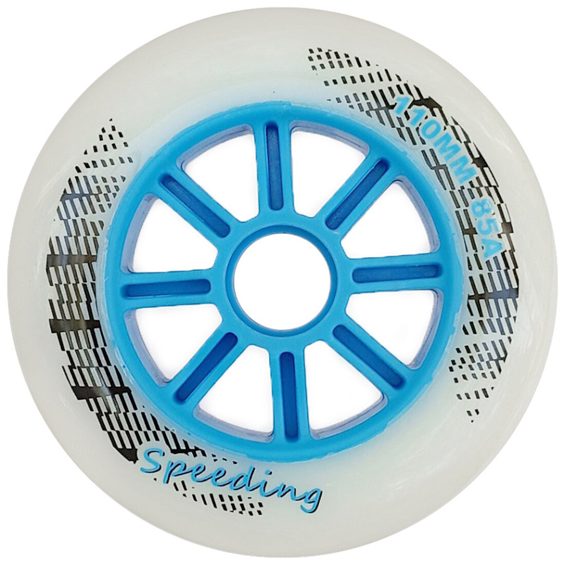Колесо для роликовых коньков FSKE Speeding 110мм/85А, сине-белое, 1шт
