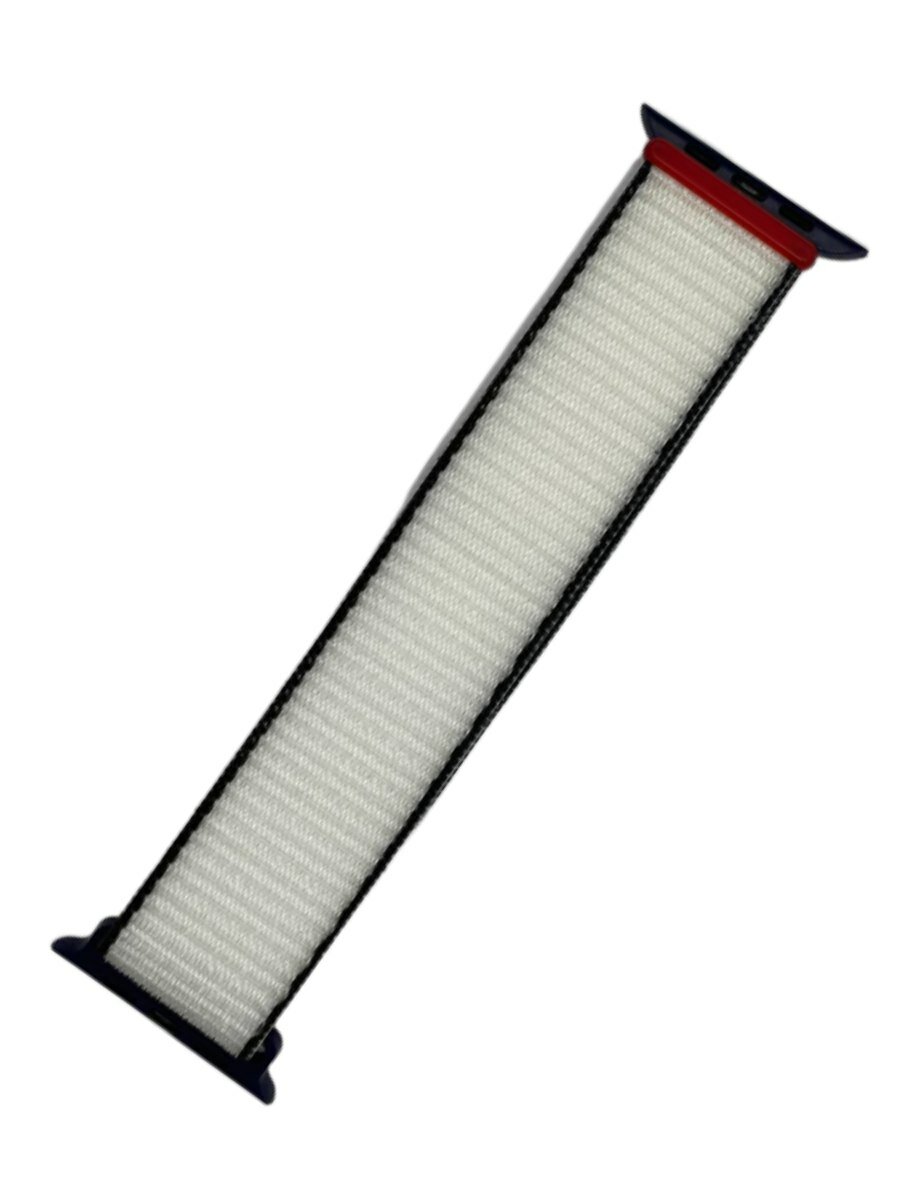 Ремешок для Apple Watch, тканевый, бело-черный, регулируемый