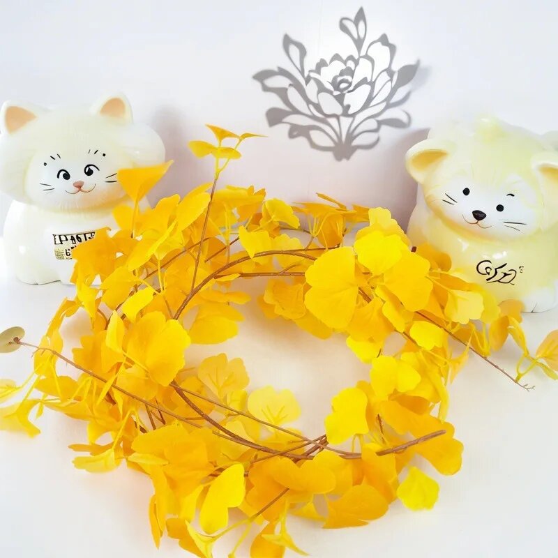 Искусственные листья гинкго MEIHON 1,65 м Желтый