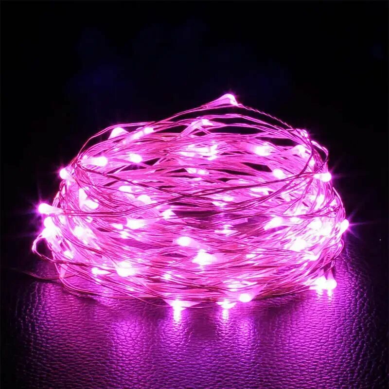 Светодиодные гирлянды на батарейках Фиолетовый, Pink, 2M20LED
