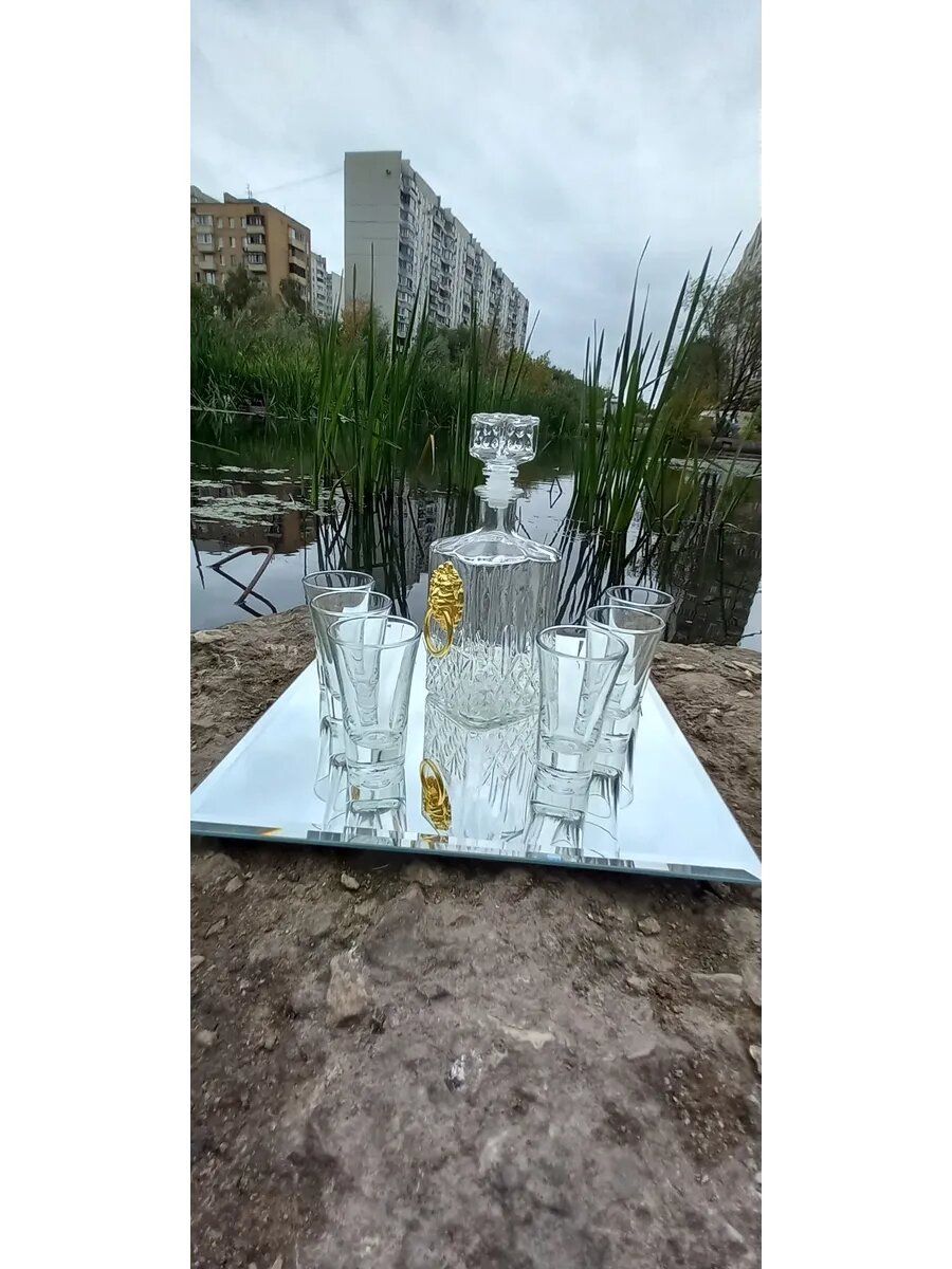 Графин граненый Лев 500мл+ 6 стопок 50мл