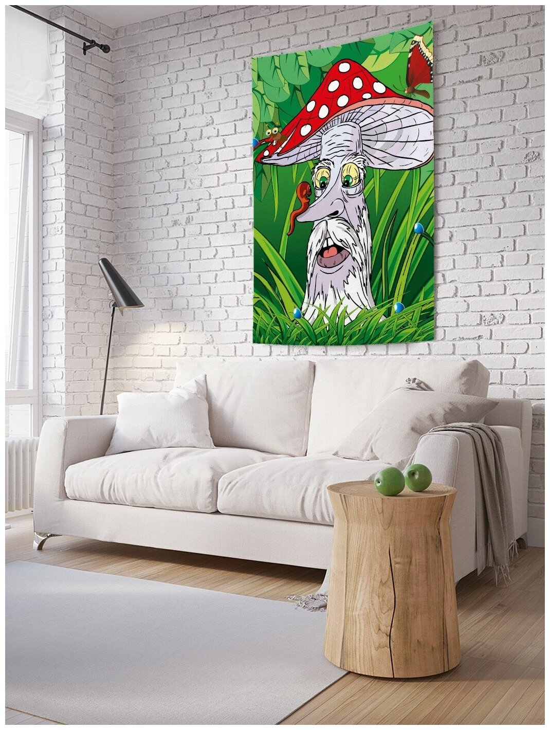 Вертикальное фотопанно JoyArty на стену "Мухомор старик", 150x200 см