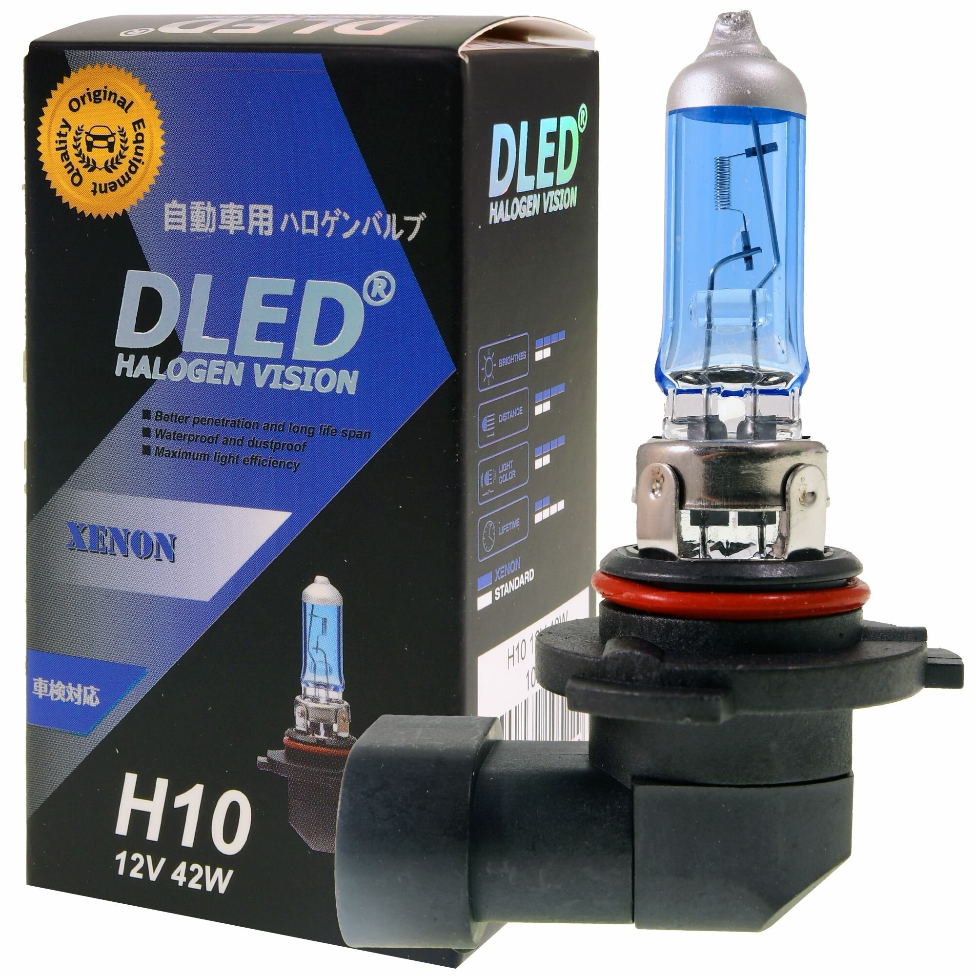 Автомобильная лампа H10 PY20D 12V 42W 5000K Бренд DLED Серия "XENON VISION" Белый (1шт.)