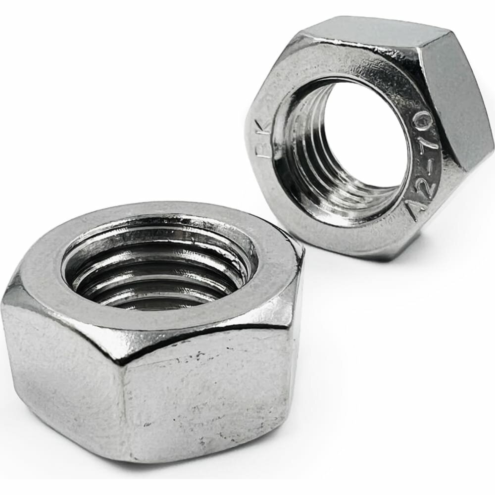 Гайка KREPFIELD нержавеющая, М6, DIN 934, А2, шестигранная, 100 шт. 934А2ГАЙКАМ6-100, Гайка имеет метрическую резьбу