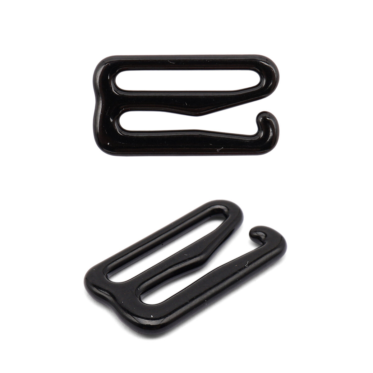 Крючки для бретелей 15 мм, 20 шт, черные (металл, эмаль), Айрис