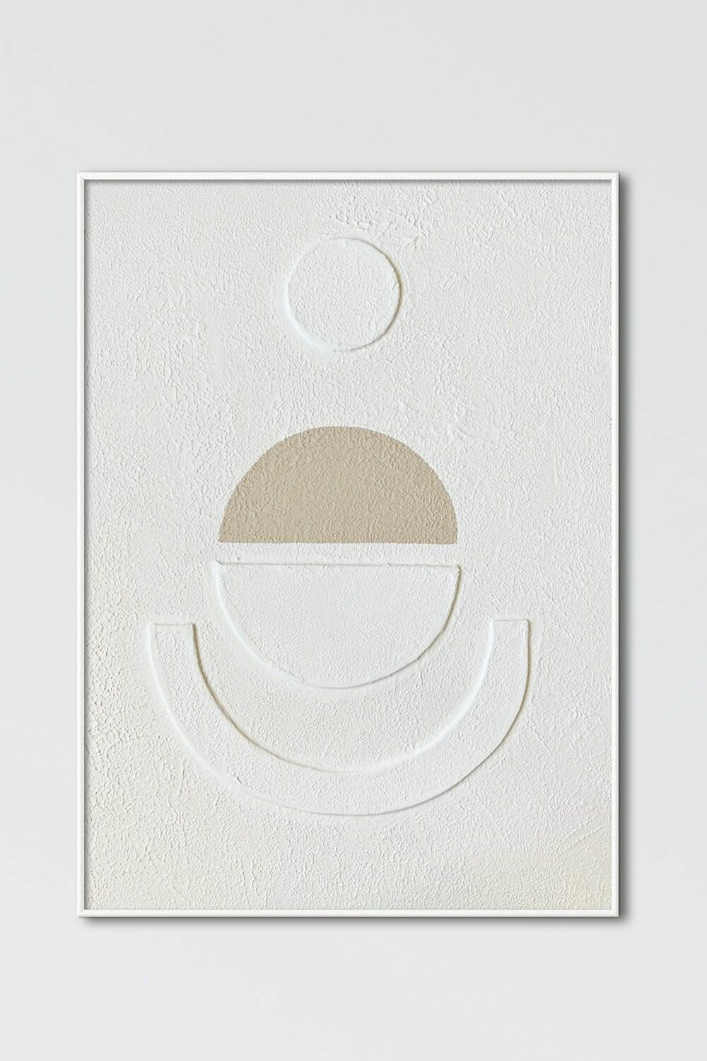 Картина ручной работы DECORMARKT Бежево-белая №3, в рамке 50х70 см