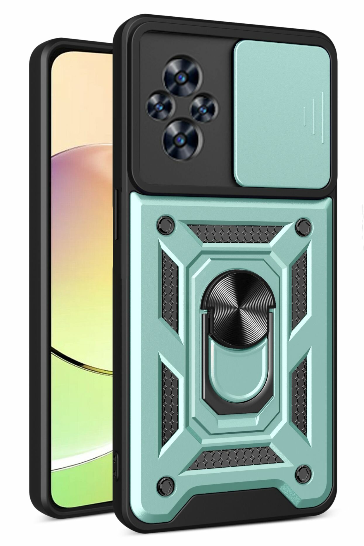 Чехол противоударный armors для Realme C67 4G / Реалми С67 4G с защитой камеры (Зеленый)