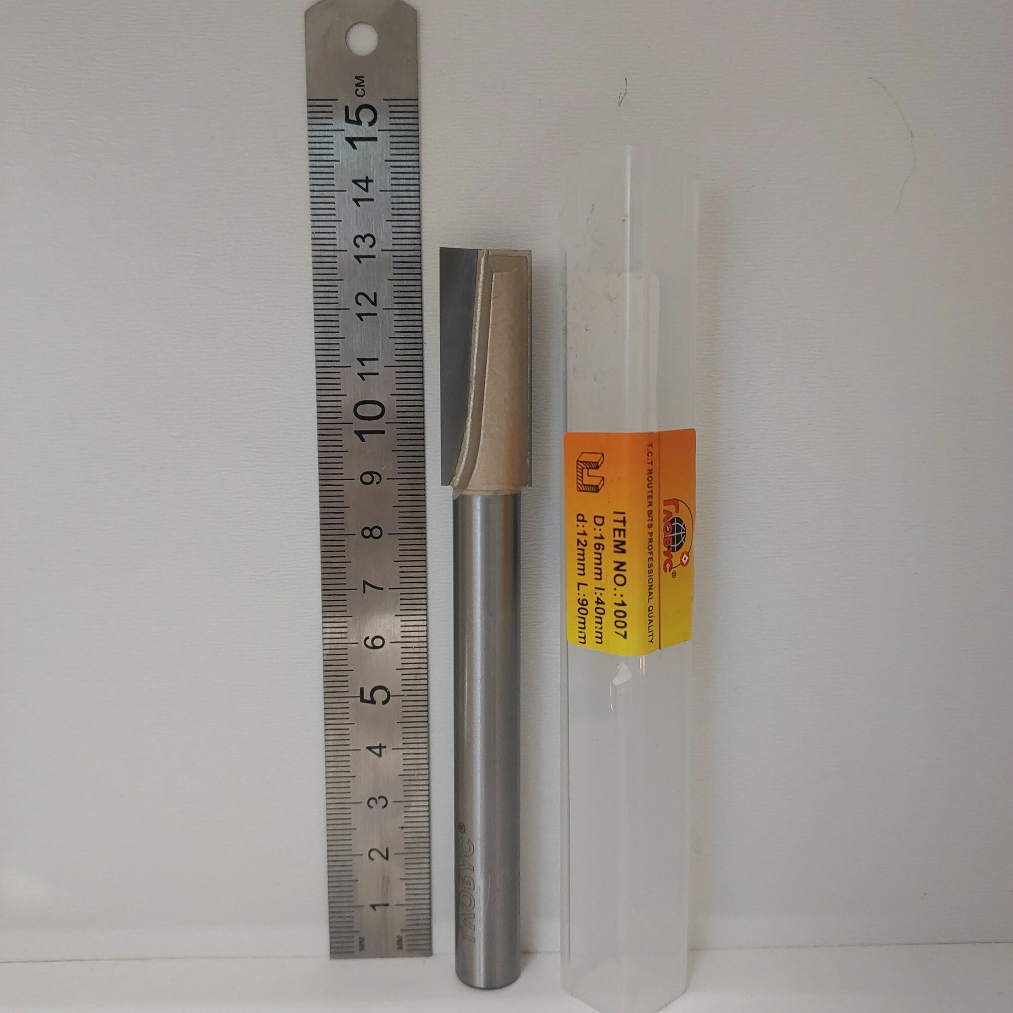 Фреза пазовая с врезным зубом Глобус 1007 Пазовая D:16mm I:40mm d:12mm L:90mm Арт:1007D16d12