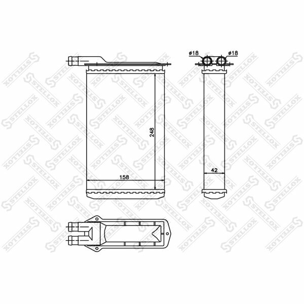Радиатор отопителя салона для автомобиля, STELLOX 10-35126-SX (1 шт.)