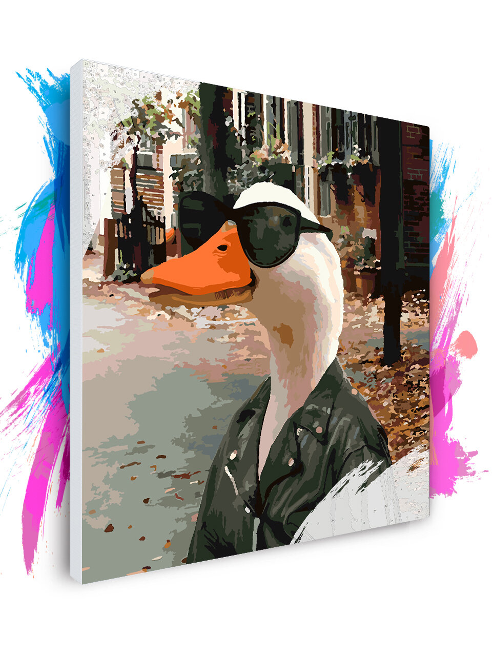 Картина по номерам на холсте Гусь в очках, 70 х 70 см