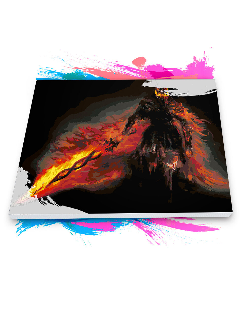 Картина по номерам на холсте Dark Souls - Душа пепла, 70 х 90 см