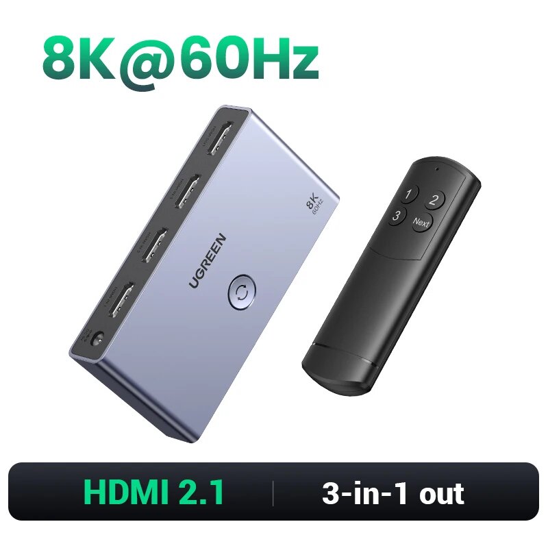 UGREEN HDMI 2.1 3 в 1 Переключатель 8K HDMI 2.1V