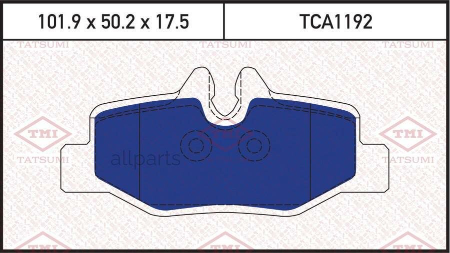 TATSUMI TCA1192 Колодки тормозные дисковые | зад |