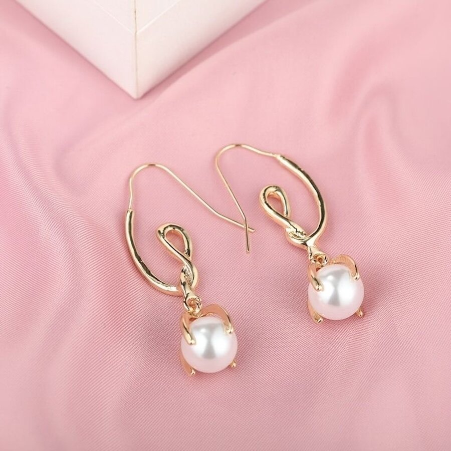 Серьги пусеты, жемчуг имитация