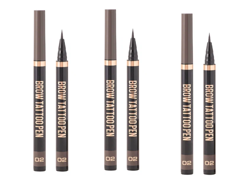 Стойкий лайнер для бровей Stellary Brow tattoo pen, тон 02 Brunette, 0,7 мл 3 шт