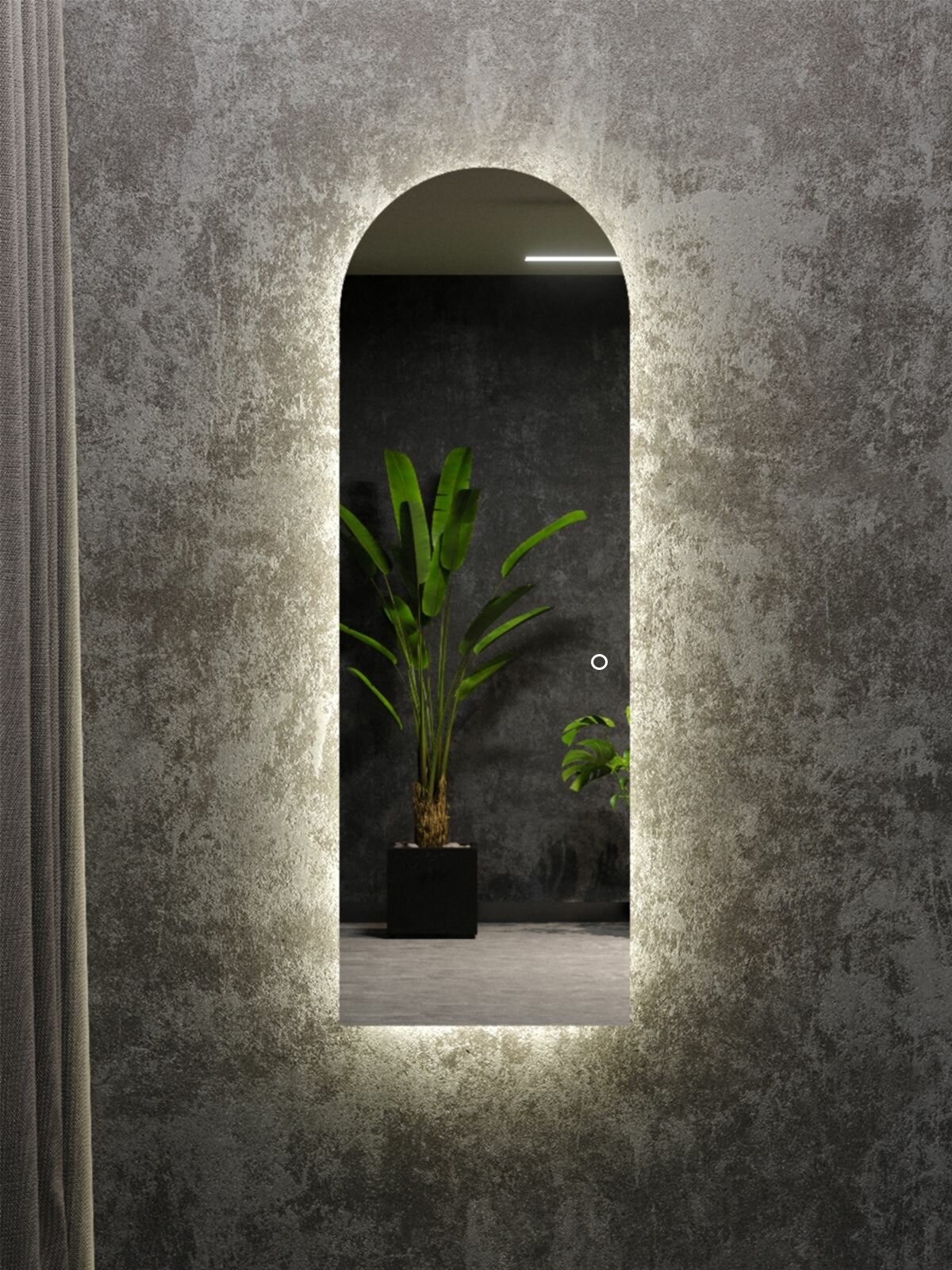 Зеркало настенное арка в полный рост с подсветкой 40х115см нейтральный свет