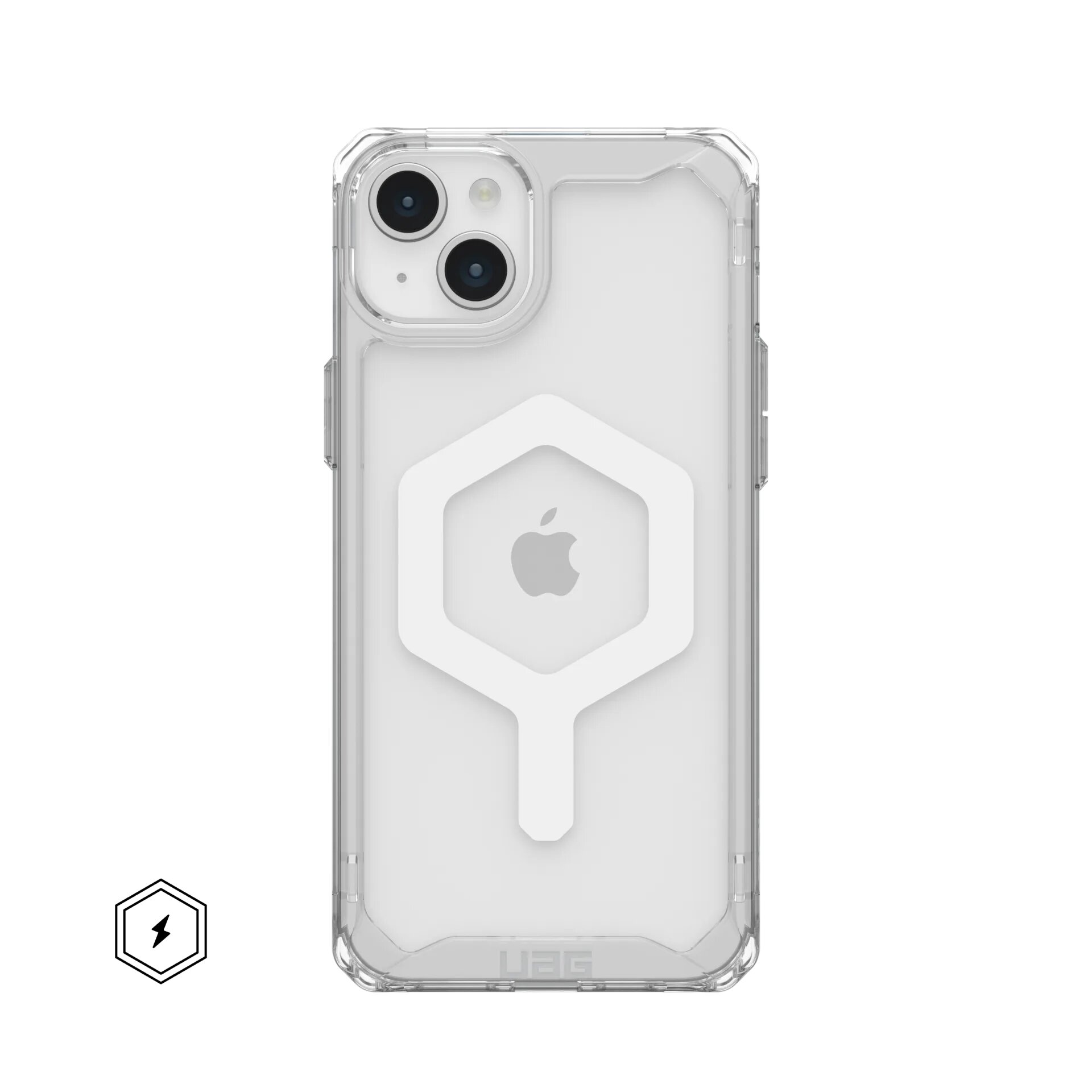 Чехол с поддержкой MAGSAFE Uag Plyo для iPhone 15 Plus 6.7", цвет прозрачный/белый (Ice/White)