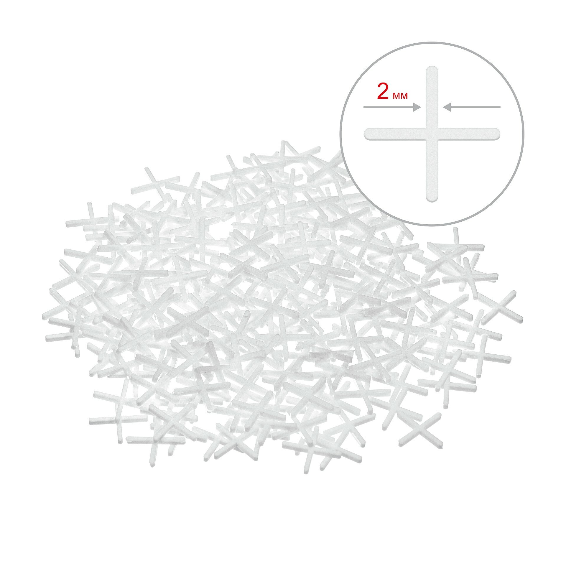 Крестики для плитки ЗУБР 2мм, 200шт 33811-2