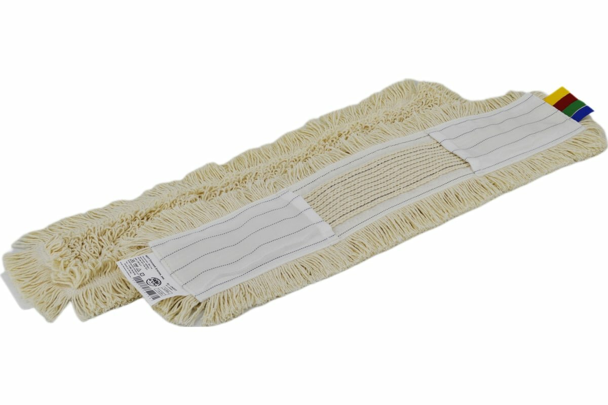 МОП плоский A-VM 60x11 см, хлопок, рамочный, белый, резаный край CN3031 для бытовой уборки