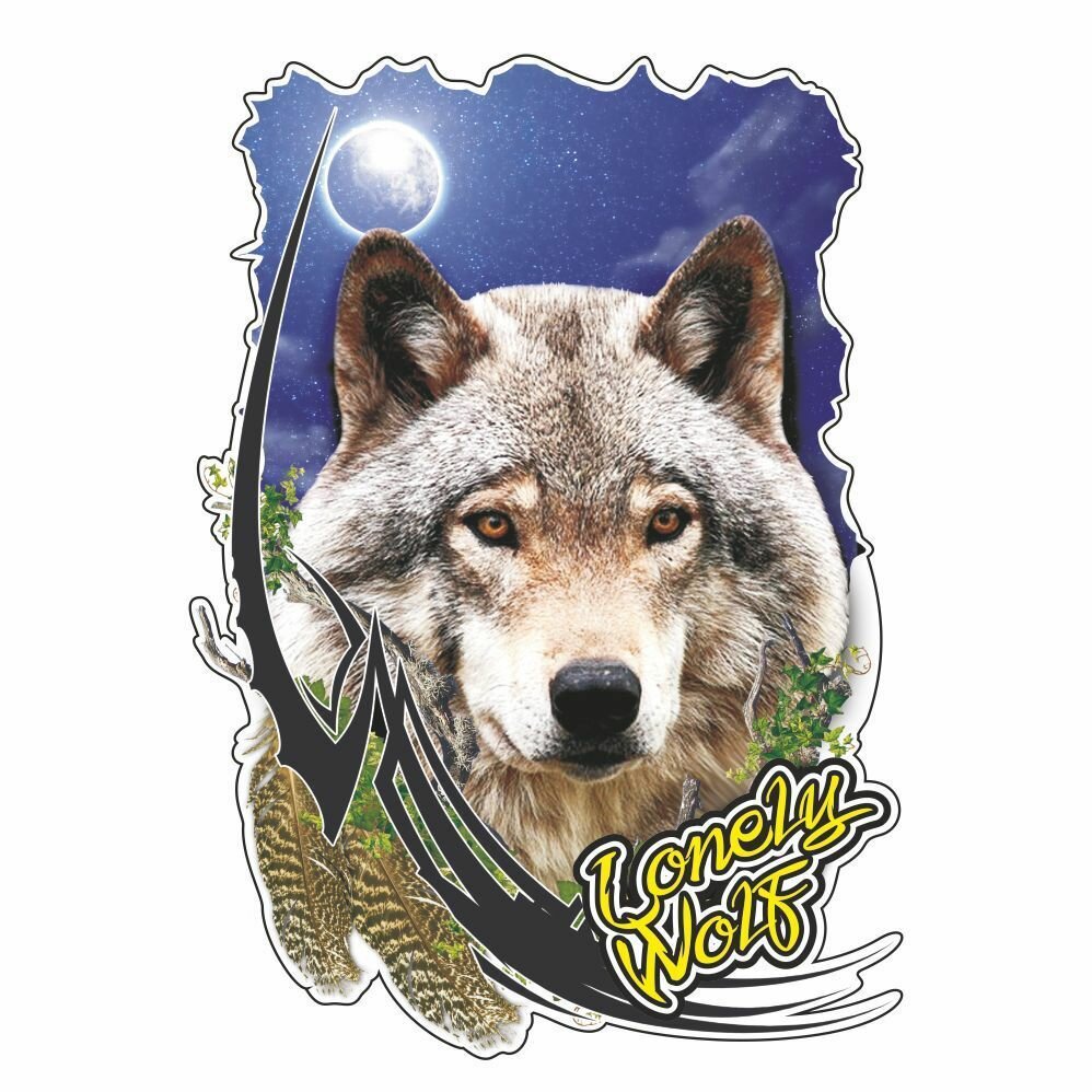 Портрет звери цветные "Волк (Lonely wolf)", малый, 250х175мм, Арт рэйсинг