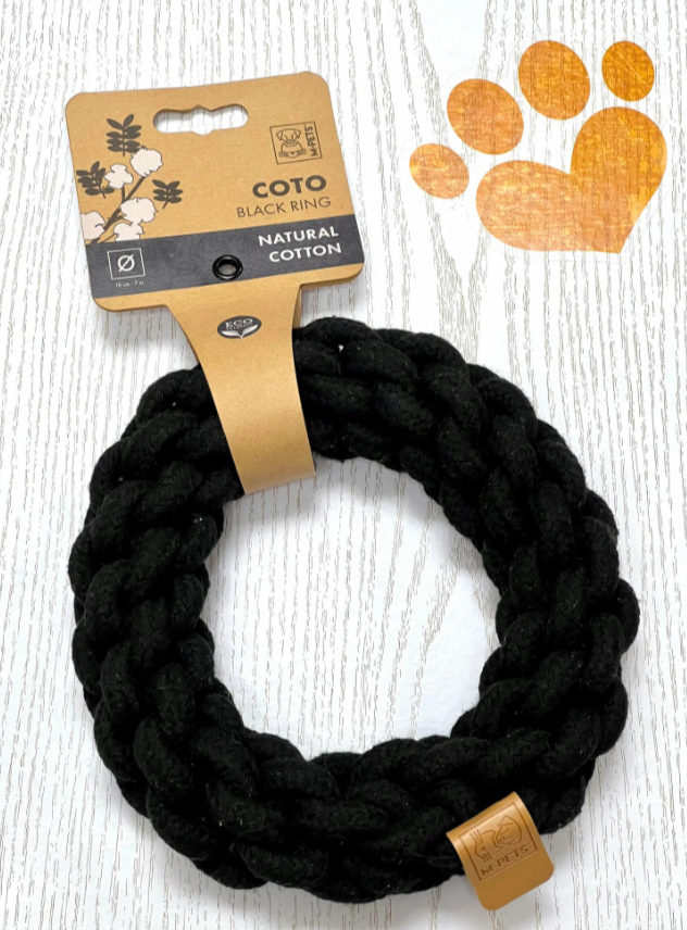 Игрушка для собак M-PETS Кольцо черное хлопок 18см