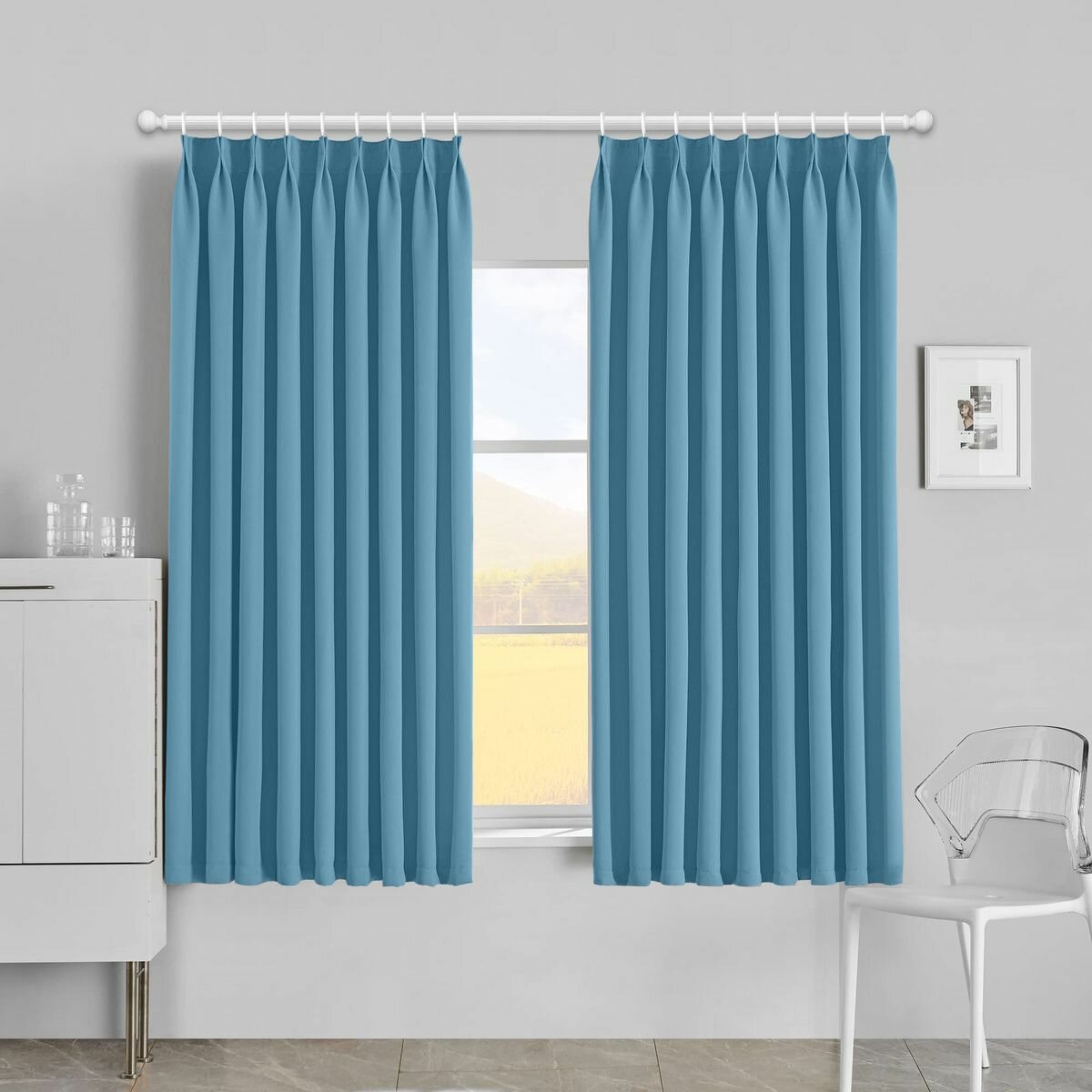 Шторы из ткани Рогожка короткие для кухни на ленте арт РГ-КОР-ППР-999