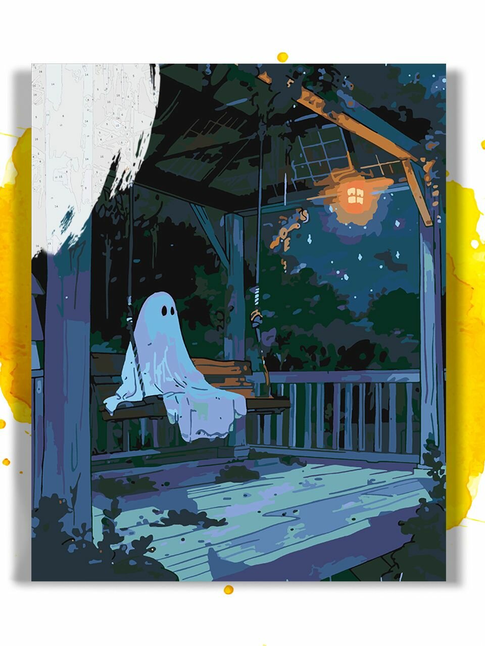 Картина по номерам на холсте Тихий вечер и приведение, 40 х 50 см